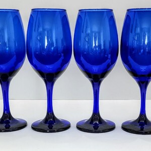 Cobalt Blue Stemware, Set of 6 Tall Water Goblets - Etsy