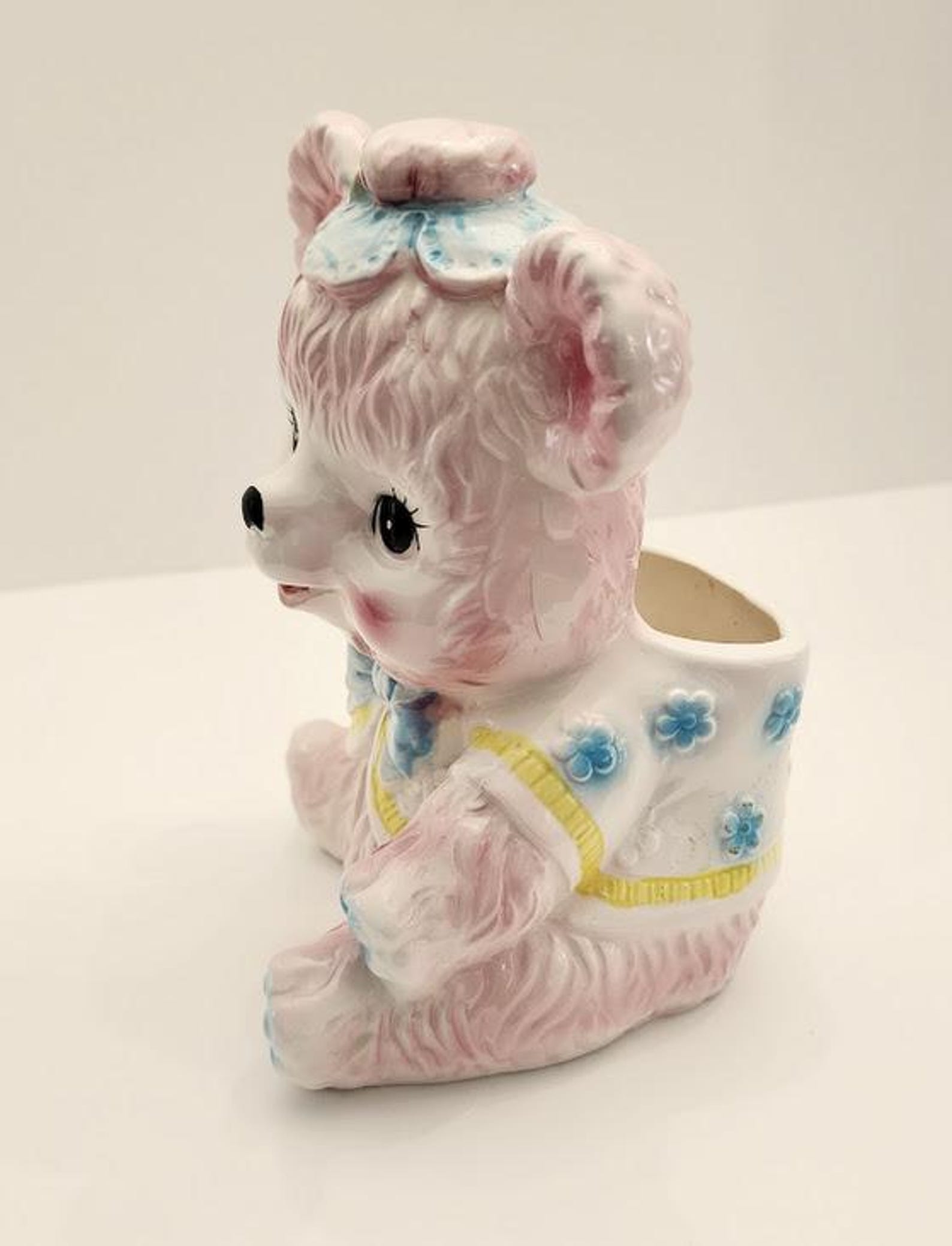 Pink Teddy Bear Planter, Nancy Pew, JP18 - Etsy