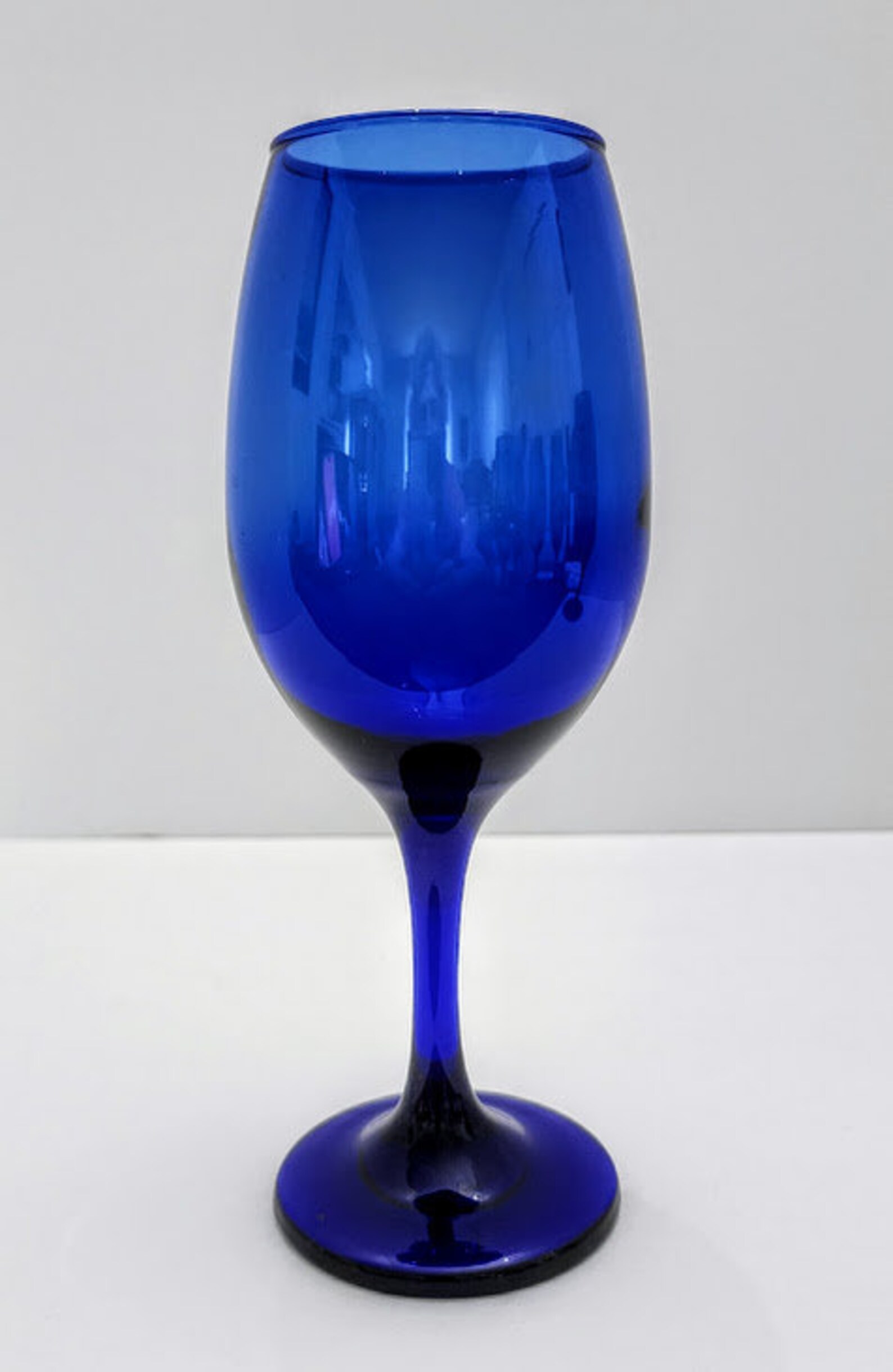 Cobalt Blue Stemware, Set of 6 Tall Water Goblets - Etsy