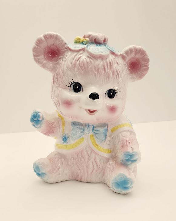 Pink Teddy Bear Planter, Nancy Pew, JP18 - Etsy