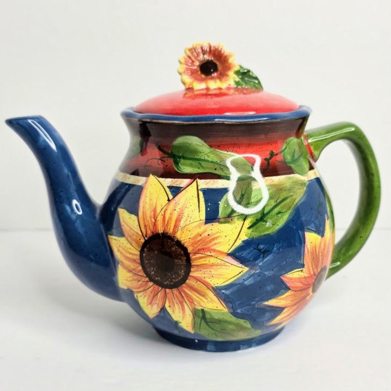 Sunflower Ceramic Teapot - Etsy