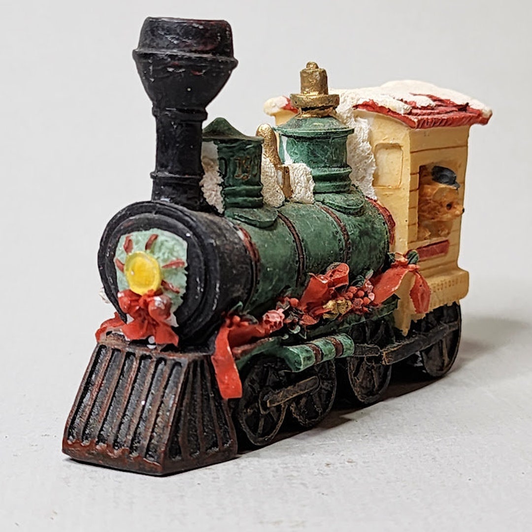Vintage Christmas Train Engine Figurine - Etsy