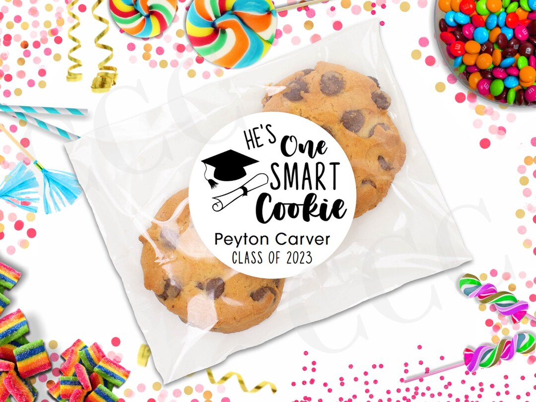 Graduation One Smart Cookie STICKERS ONLY, Class of 2024 Party Favors ...