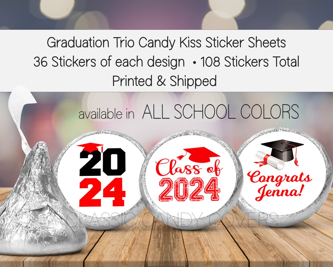 Graduation Chocolate Candy Stickers for Hershey Kisses® Graduation ...