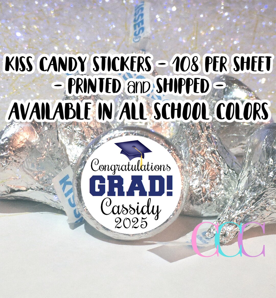 2026 Graduation Chocolate Candy Stickers for Hershey Kisses ...