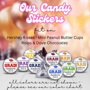 2026 Graduation Chocolate Candy Stickers for Hershey Kisses ...