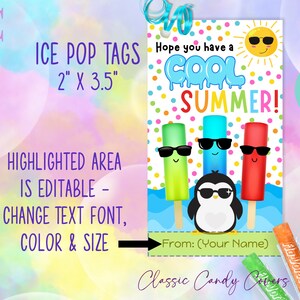 Have A Cool Summer Ice Pop Printable Tags | Freezer Popsicle Gift Tags ...