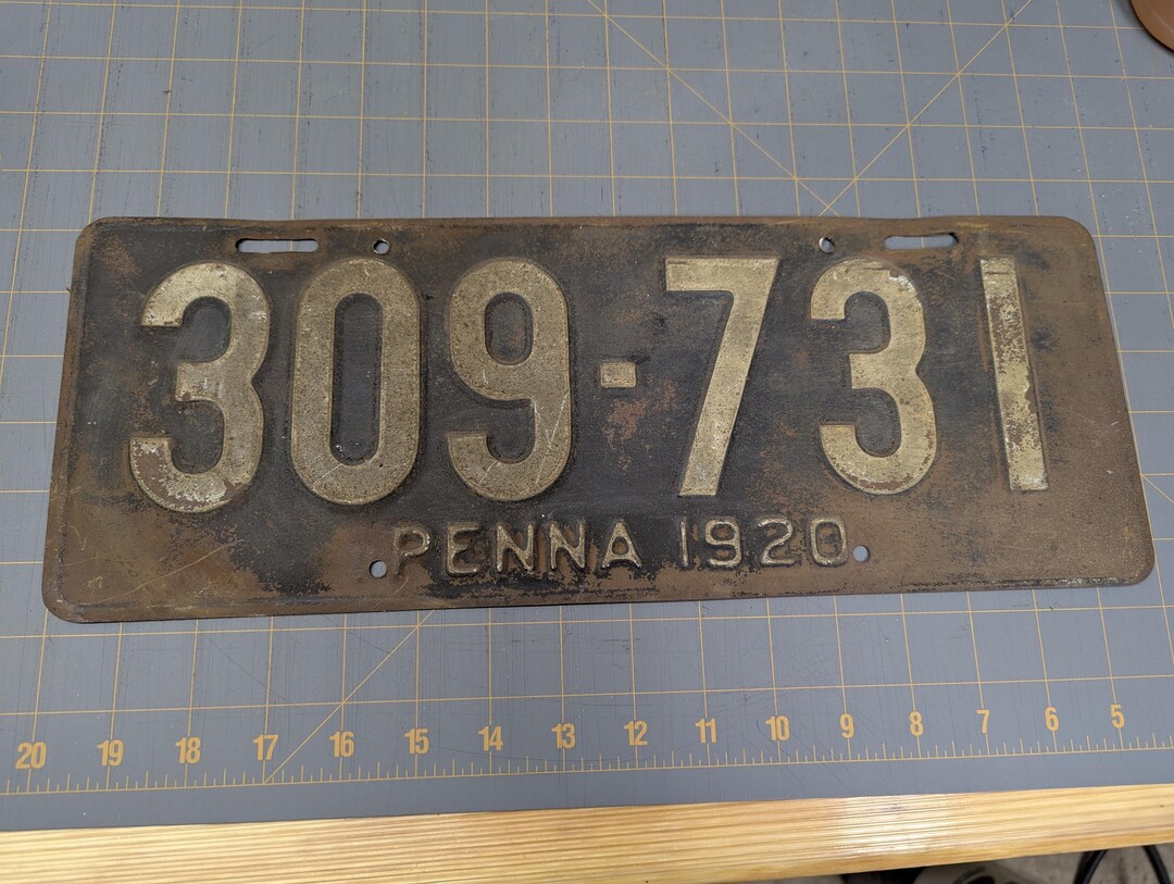 Vintage Antique Pennsylvania 1920 License Plate - Etsy