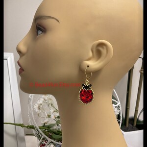 Ladybug Seed Beaded Earrings Spring Summer Gift for Her Nature-inspired ...