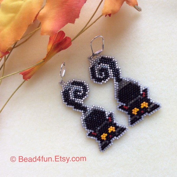 Cat Beaded Earrings - Etsy