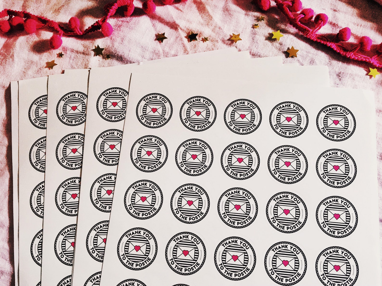 Thank You Postie Mail Stickers , Lockdown Postman Thank You Round ...