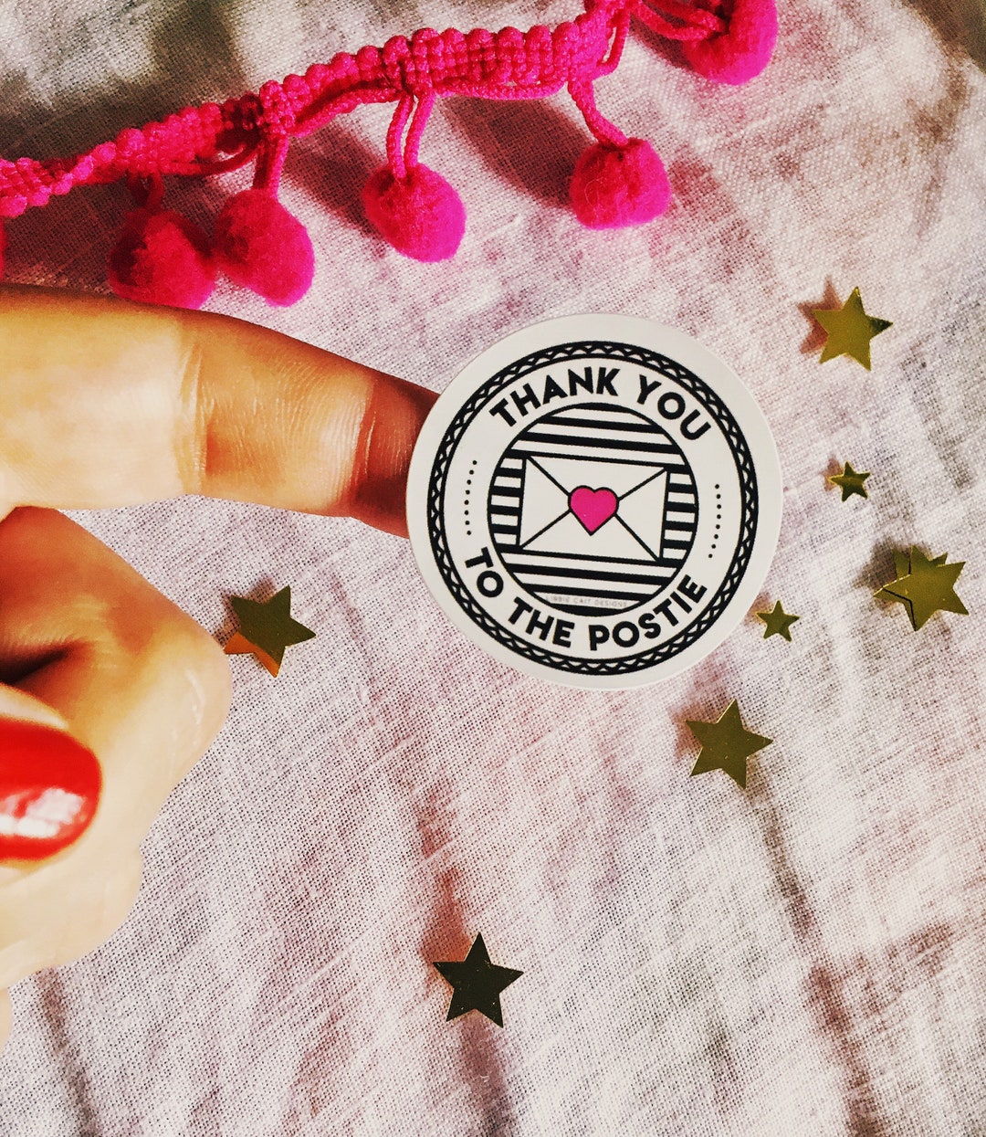 Thank You Postie Mail Stickers , Lockdown Postman Thank You Round ...