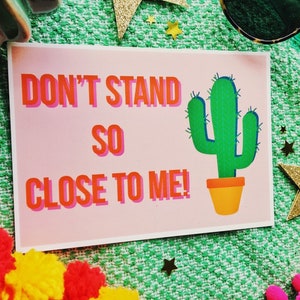 Don't Stand so Close to Me, Postcard Lyric, the Police A6 Print ...