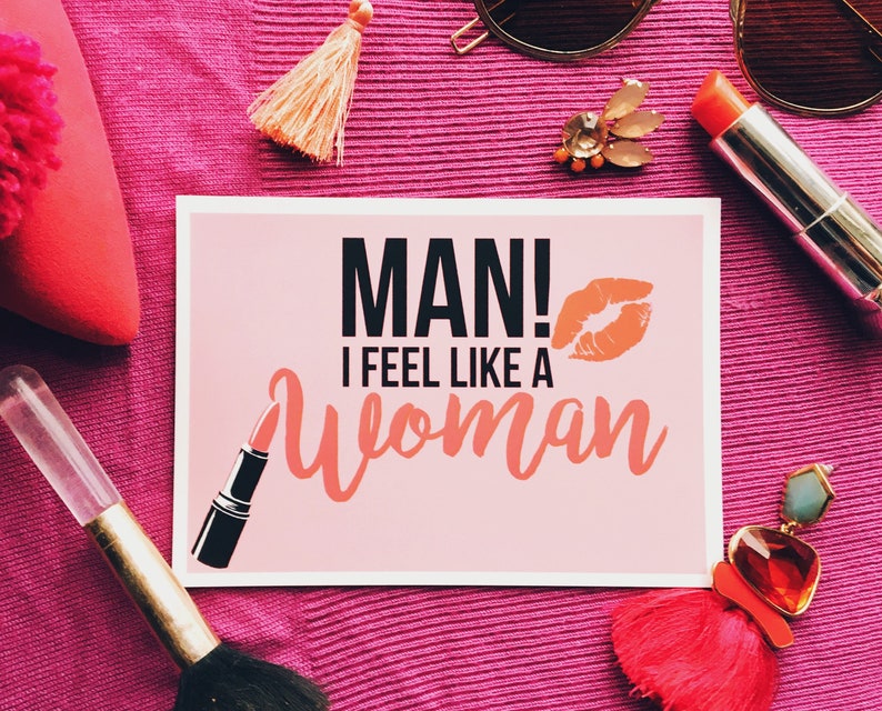 Man I Feel Like A Woman Postcard Lyric Shania Twain A6 Print