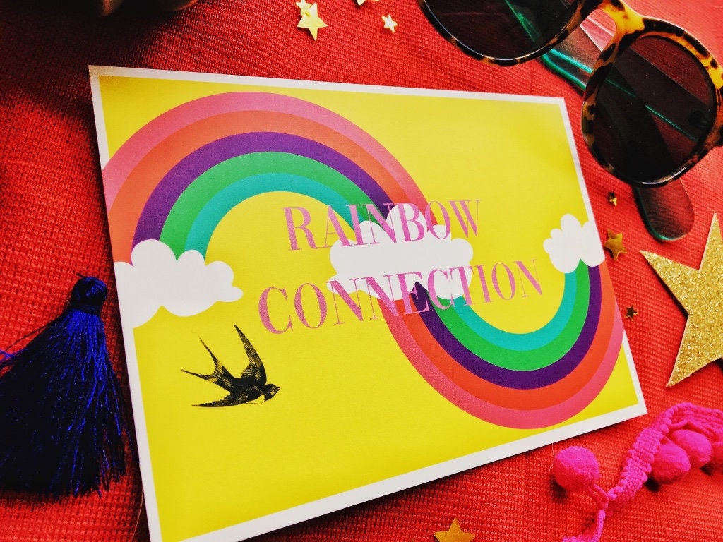 Rainbow Connections, the Muppets Lyric A6 Print, Illustrated Music Art ...