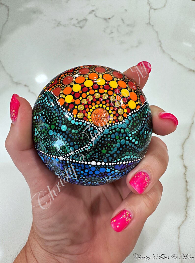 Painted Rock, Painted Mandala, Painted Mountain, Dot Painting ...
