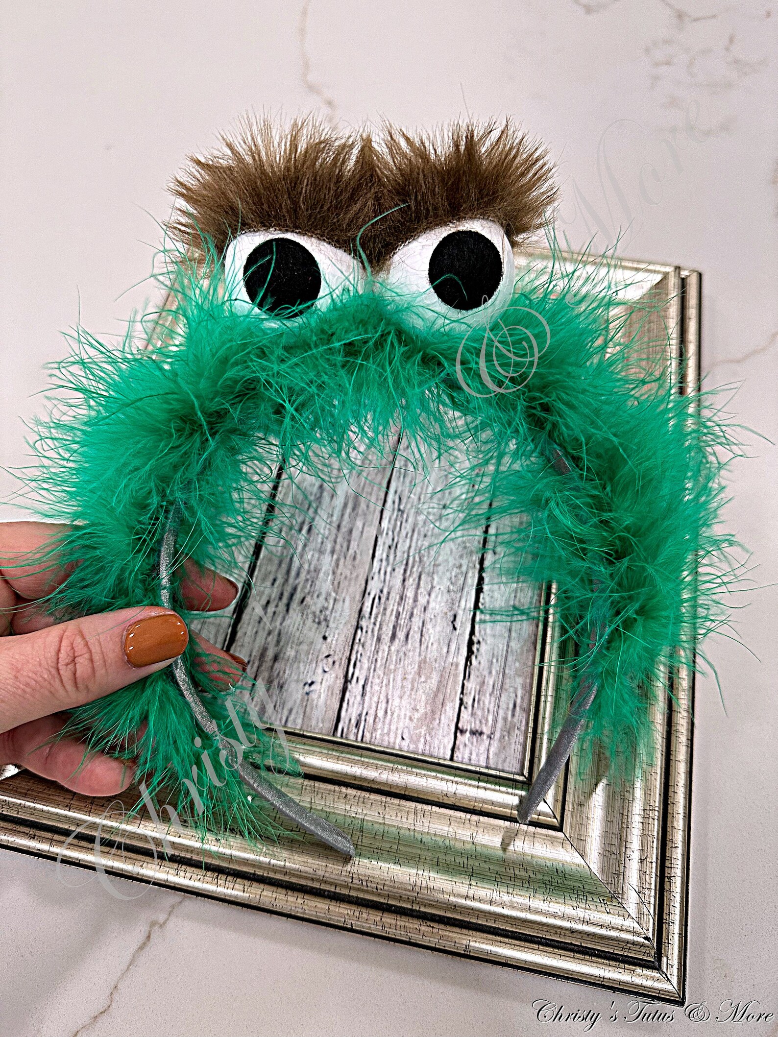 Green Hair Monster, Green Monster Headband, Green Feather Hat, Green ...