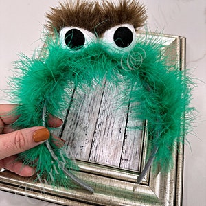 Green Hair Monster, Green Monster Headband, Green Feather Hat, Green ...