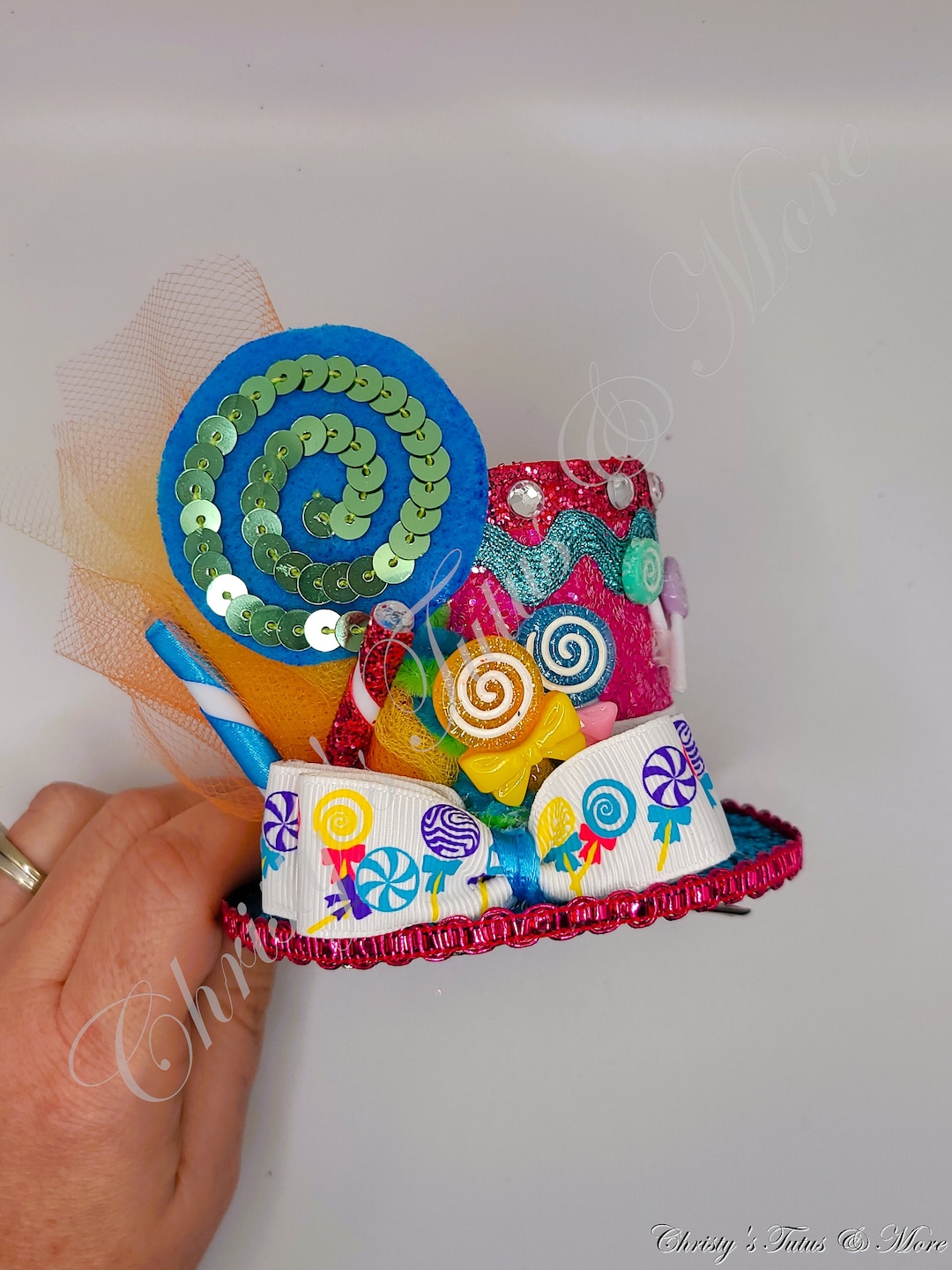 Candyland Mini Top Hat/candyland Hair Accessory/candy Themed Top Hat ...