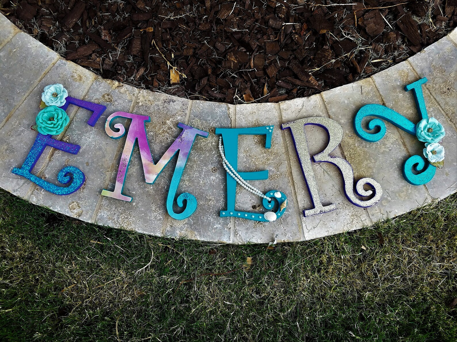 Custom Wooden Letters/decoupaged Letters/beach Themed Letters/mermaid ...