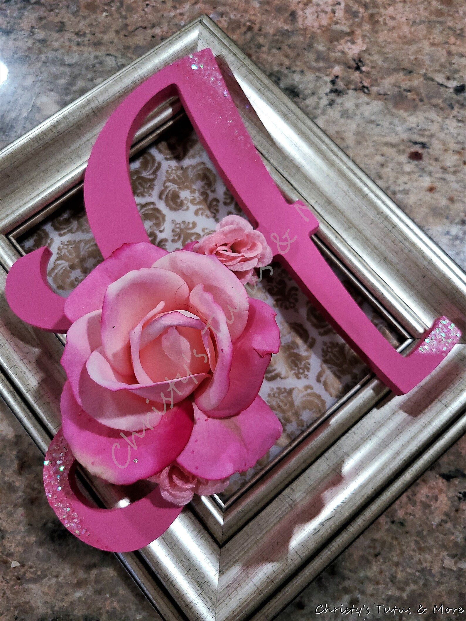 Custom wooden letters/Decoupaged Letters/Rose themed | Etsy