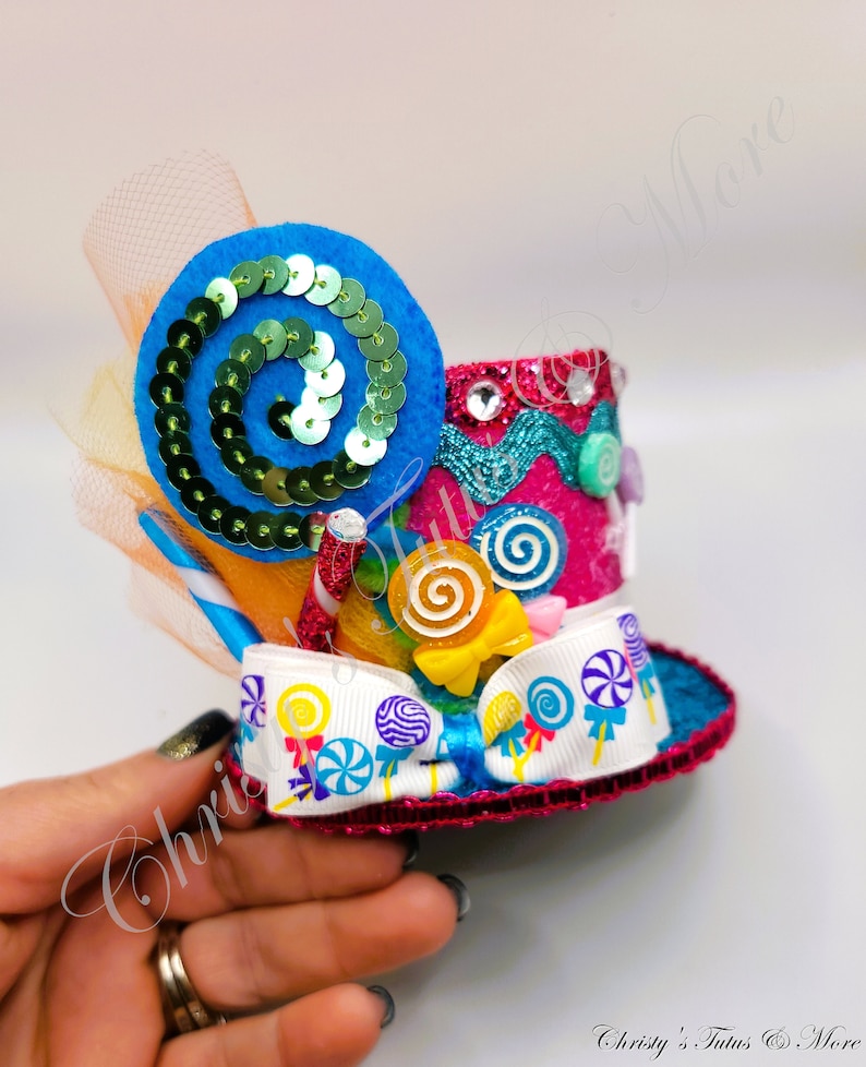 Candyland Mini Top Hat/candyland Hair Accessory/candy Themed Top Hat ...