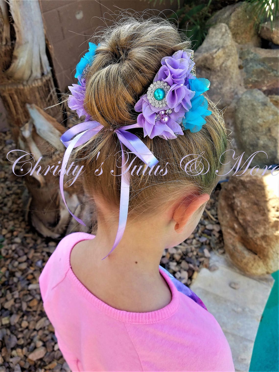 Floral Bun Wrap/glitter Bow Bun Wrap/bun Tie Around/flowers - Etsy