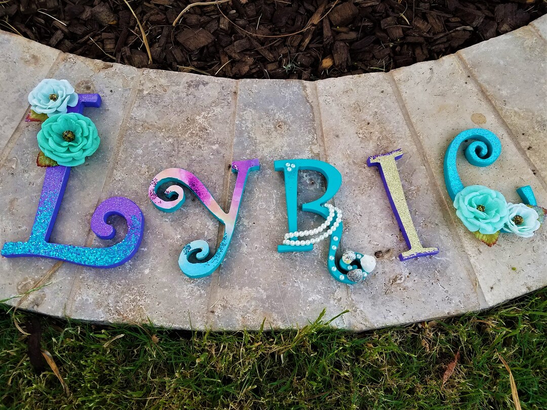 Custom Wooden Letters/decoupaged Letters/beach Themed Letters/mermaid ...
