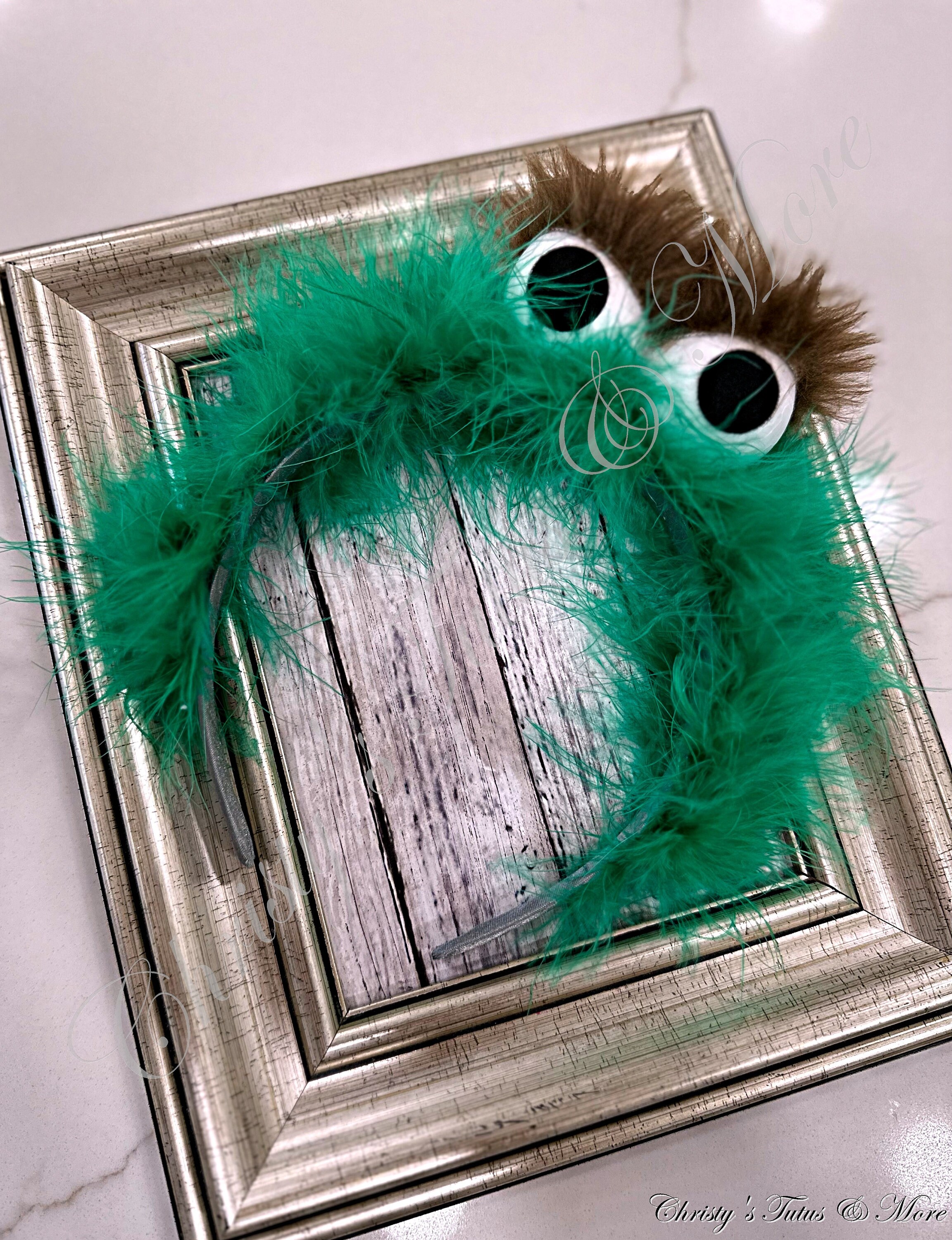Green Hair Monster, Green Monster Headband, Green Feather Hat, Green ...