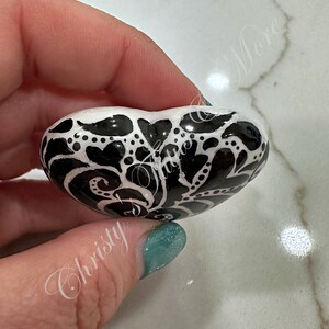 Painted Rock Painted Mandala Painted Heart Rock Homemade - Etsy