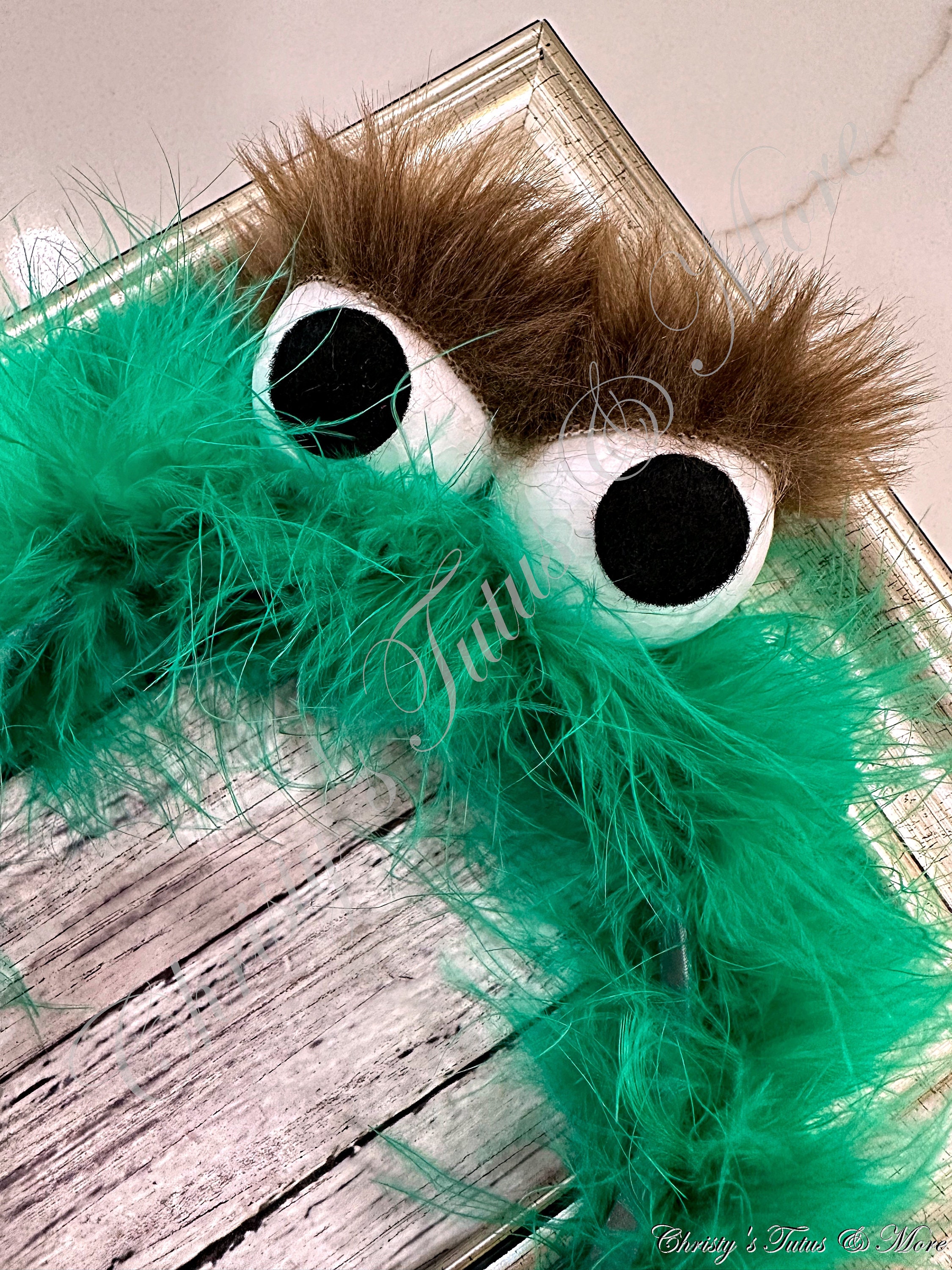 Green Hair Monster, Green Monster Headband, Green Feather Hat, Green ...