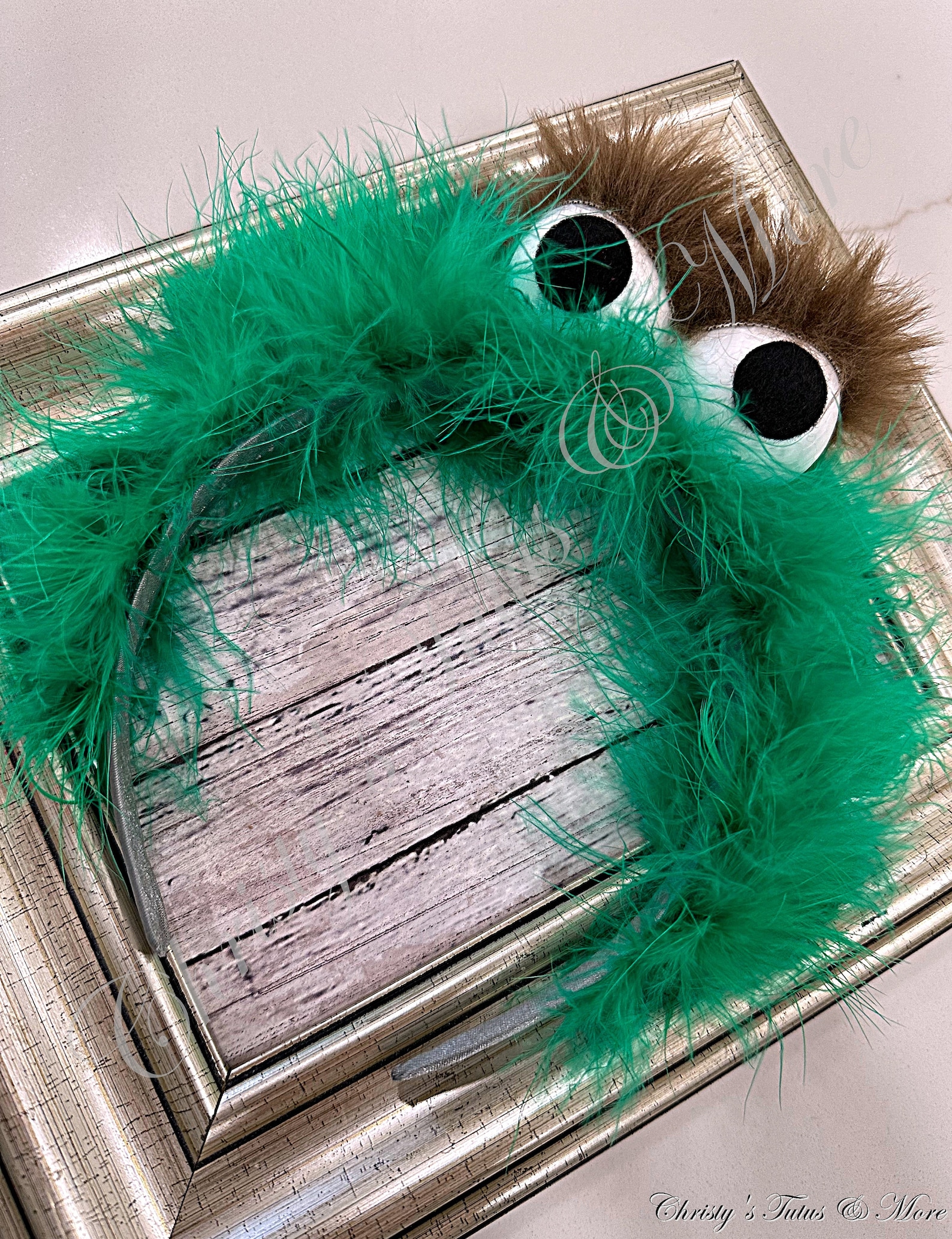 Green Hair Monster, Green Monster Headband, Green Feather Hat, Green ...