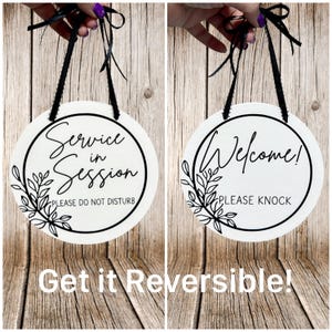 Custom Door Sign, Service in Session Sign, Do Not Disturb Sign, Salon ...