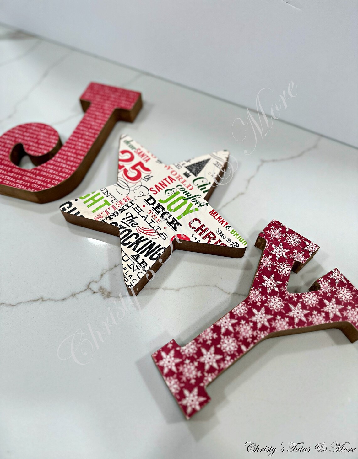 Joy Letter Statue Christmas Blocks Christmas Decor Table - Etsy