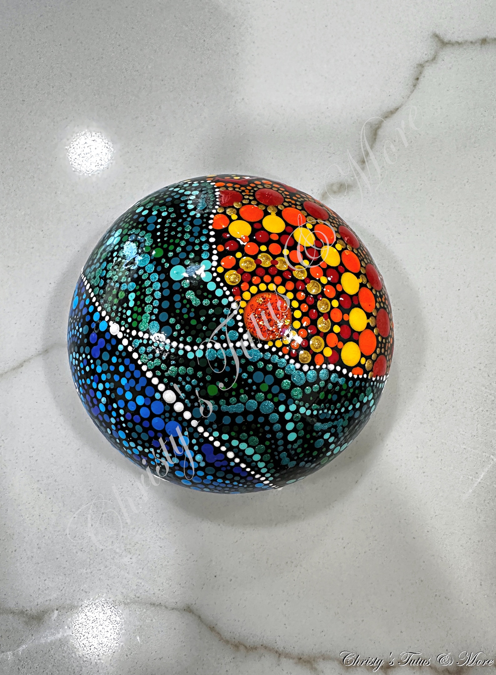 Painted Rock, Painted Mandala, Painted Mountain, Dot Painting ...
