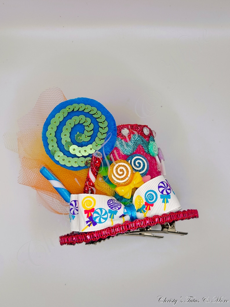 Candyland Mini Top Hat/candyland Hair Accessory/candy Themed Top Hat ...