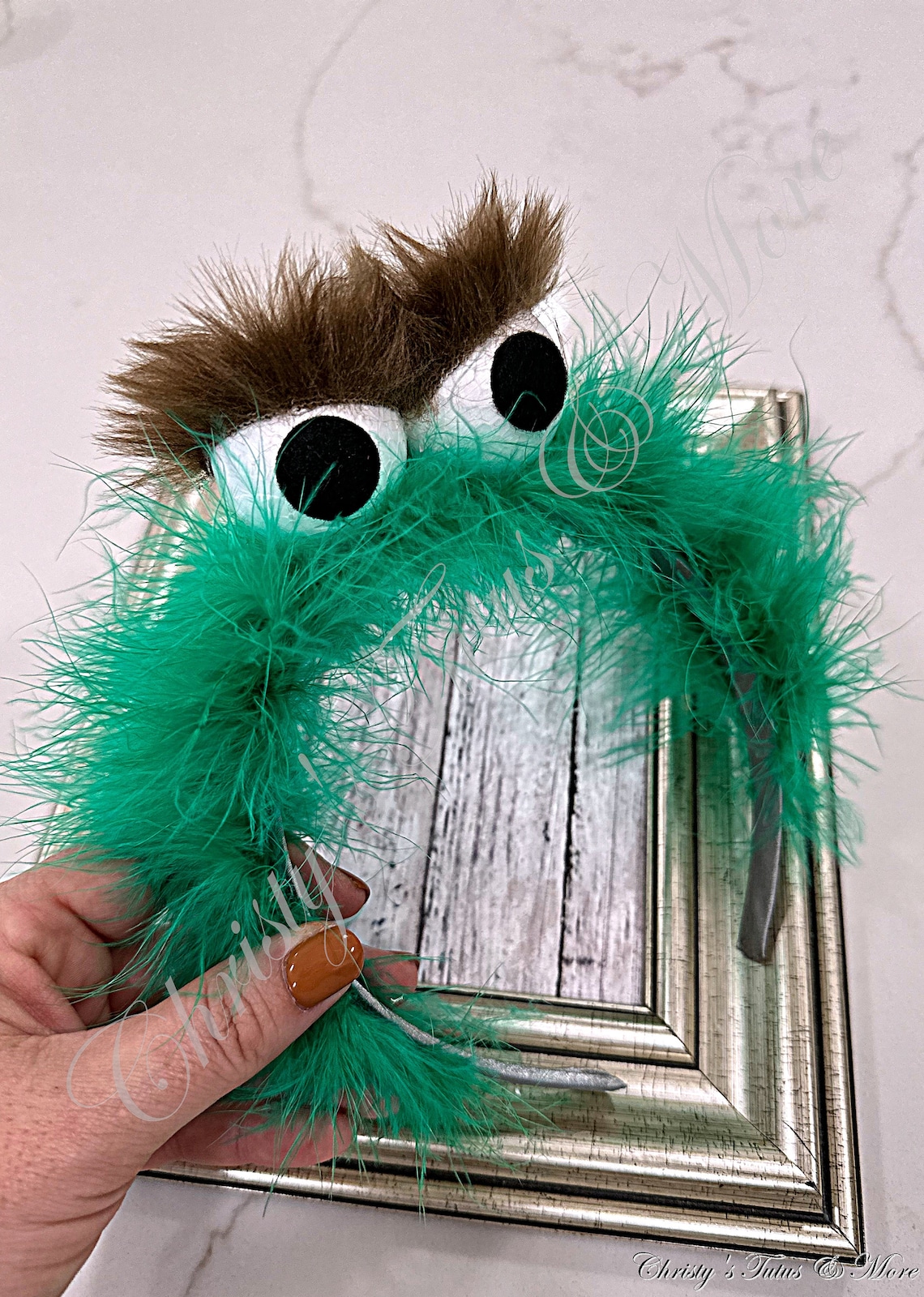 Green Hair Monster Green Monster Headband Green Feather Hat - Etsy