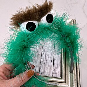 Green Hair Monster, Green Monster Headband, Green Feather Hat, Green ...