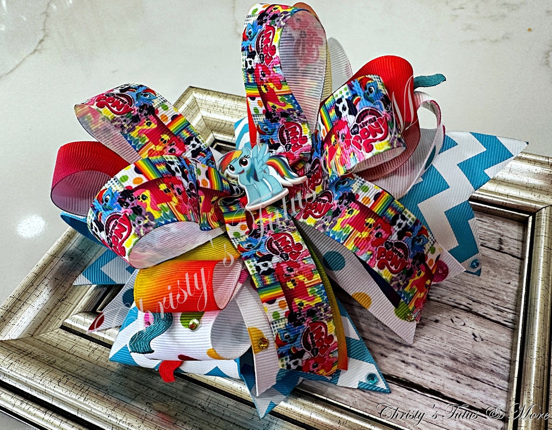 My Little Pony Hair Bow, My Little Pony Bow Stack, Rainbow Dash Hair ...