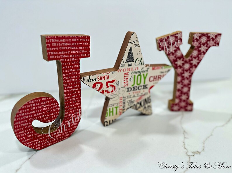 Joy Letter Statue Christmas Blocks Christmas Decor Table - Etsy