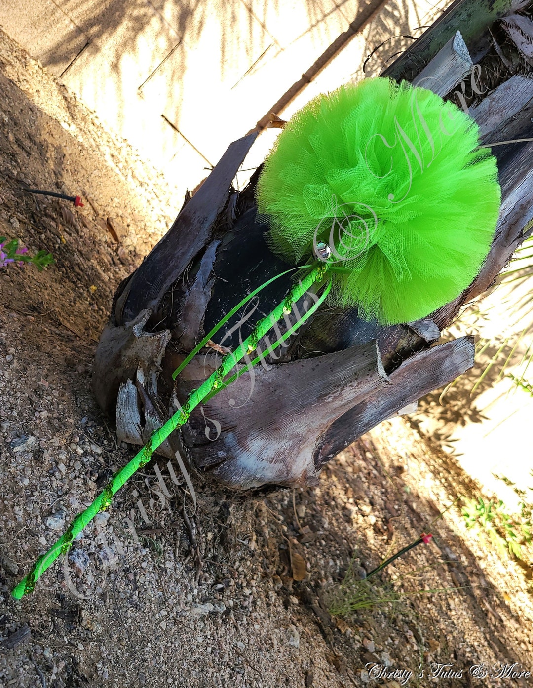 Green Fairy Wand, Princess Wand, Dress up Wand, Sparkle Wand, Tulle ...