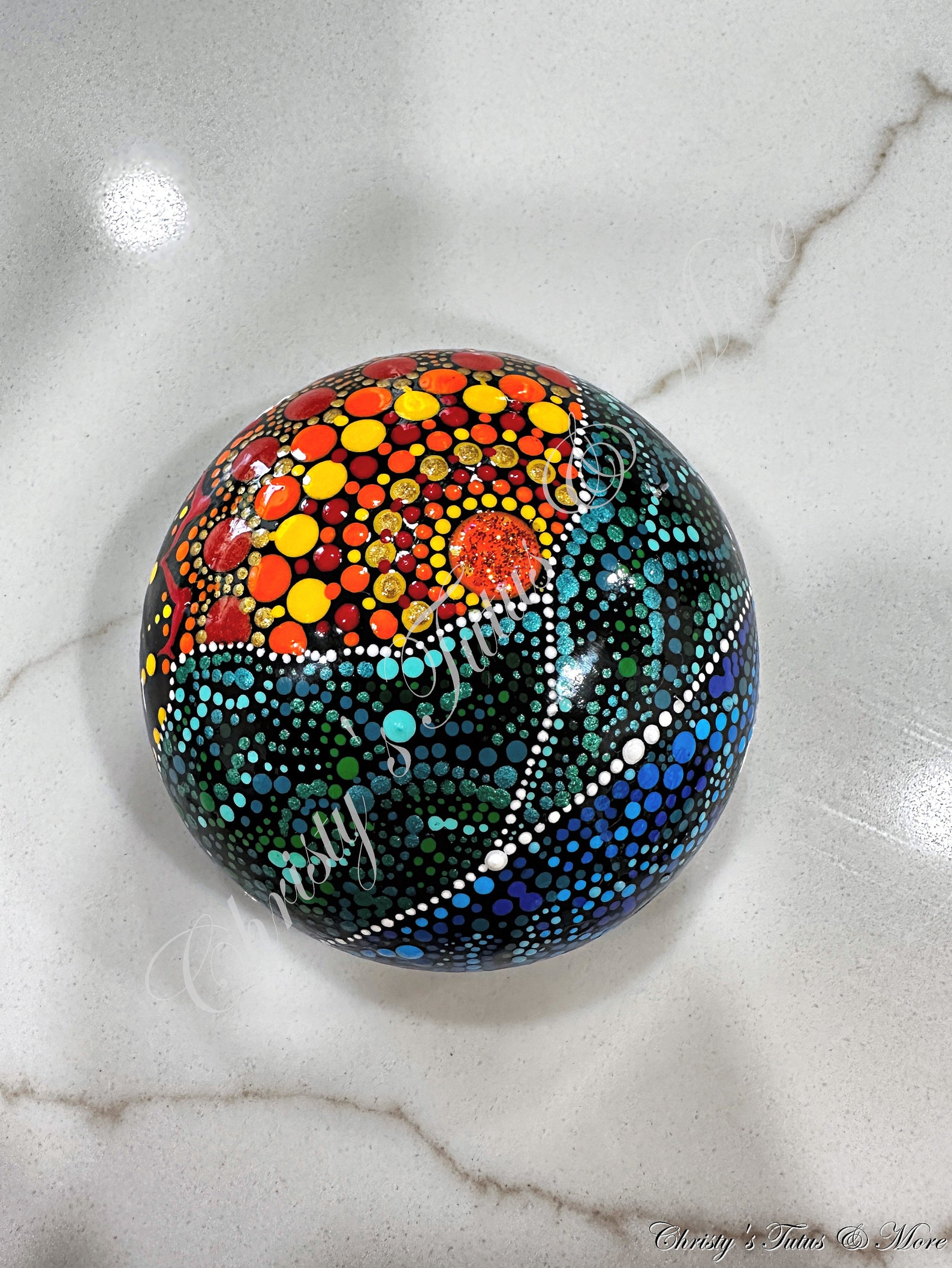 Painted Rock, Painted Mandala, Painted Mountain, Dot Painting ...
