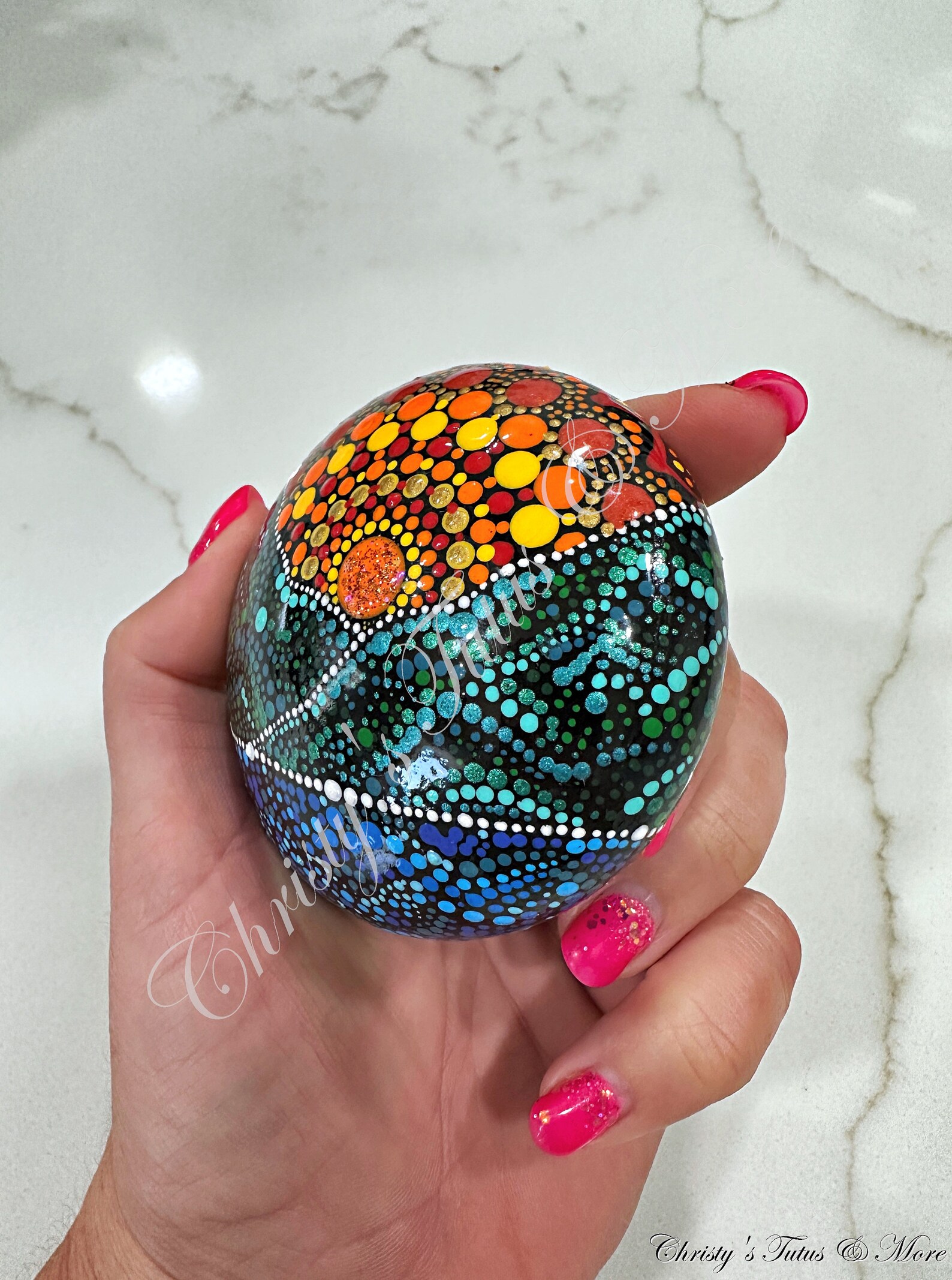 Painted Rock, Painted Mandala, Painted Mountain, Dot Painting ...