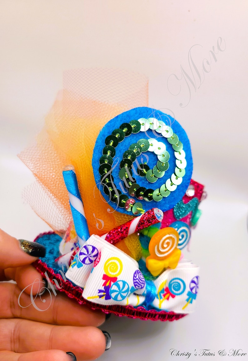 Candyland Mini Top Hat/candyland Hair Accessory/candy Themed Top Hat ...