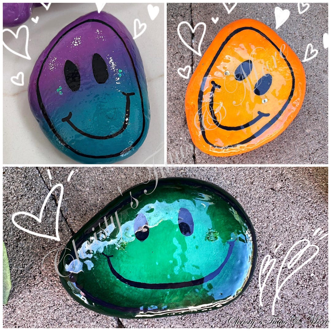 Smiley Rocks, Positivity Pebbles, Kindness Rocks, Smiley Face, Painted ...