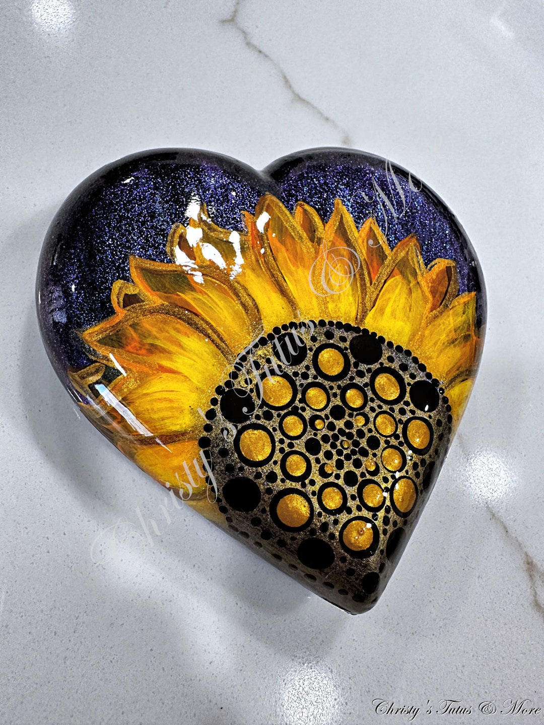 Painted Rock, Painted Mandala, Painted Heart Rock, Homemade Rock ...