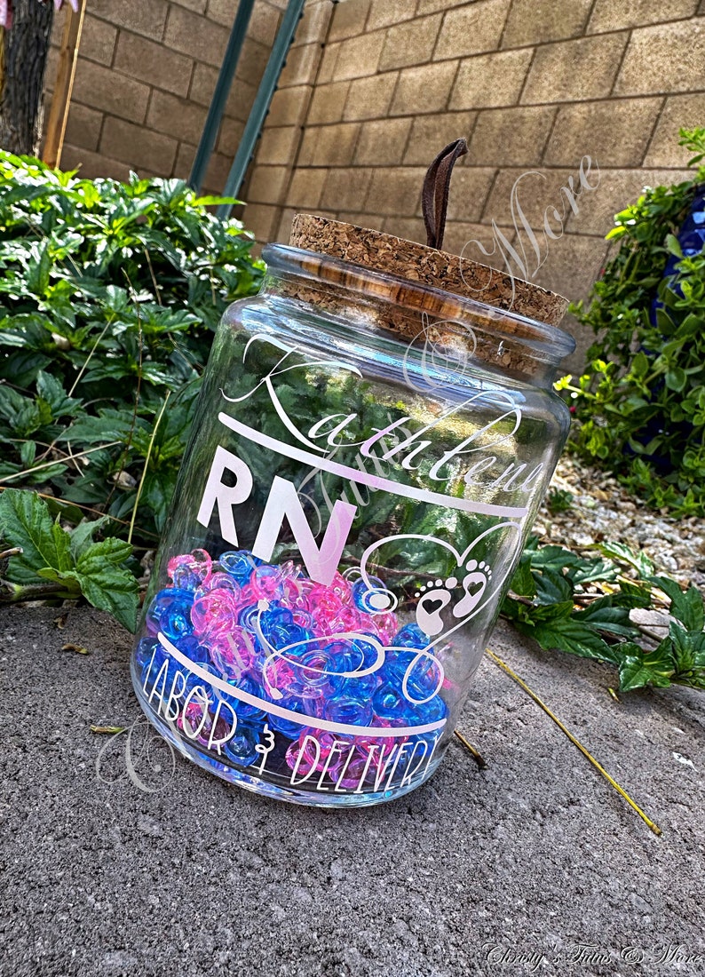 OB Nurse Jar, Labor and Delivery Jar, Baby Tracker, RN Gift, OB Nurse ...