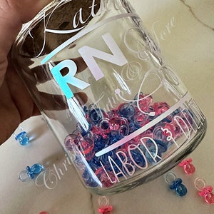 OB Nurse Jar, Labor and Delivery Jar, Baby Tracker, RN Gift, OB Nurse ...