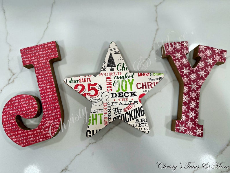 Joy Letter Statue Christmas Blocks Christmas Decor Table - Etsy