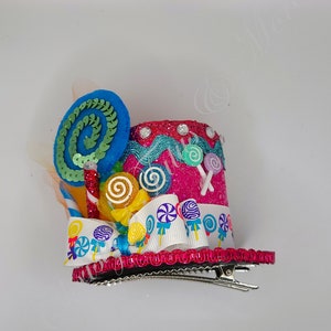 Candyland Mini Top Hat/candyland Hair Accessory/candy Themed Top Hat ...